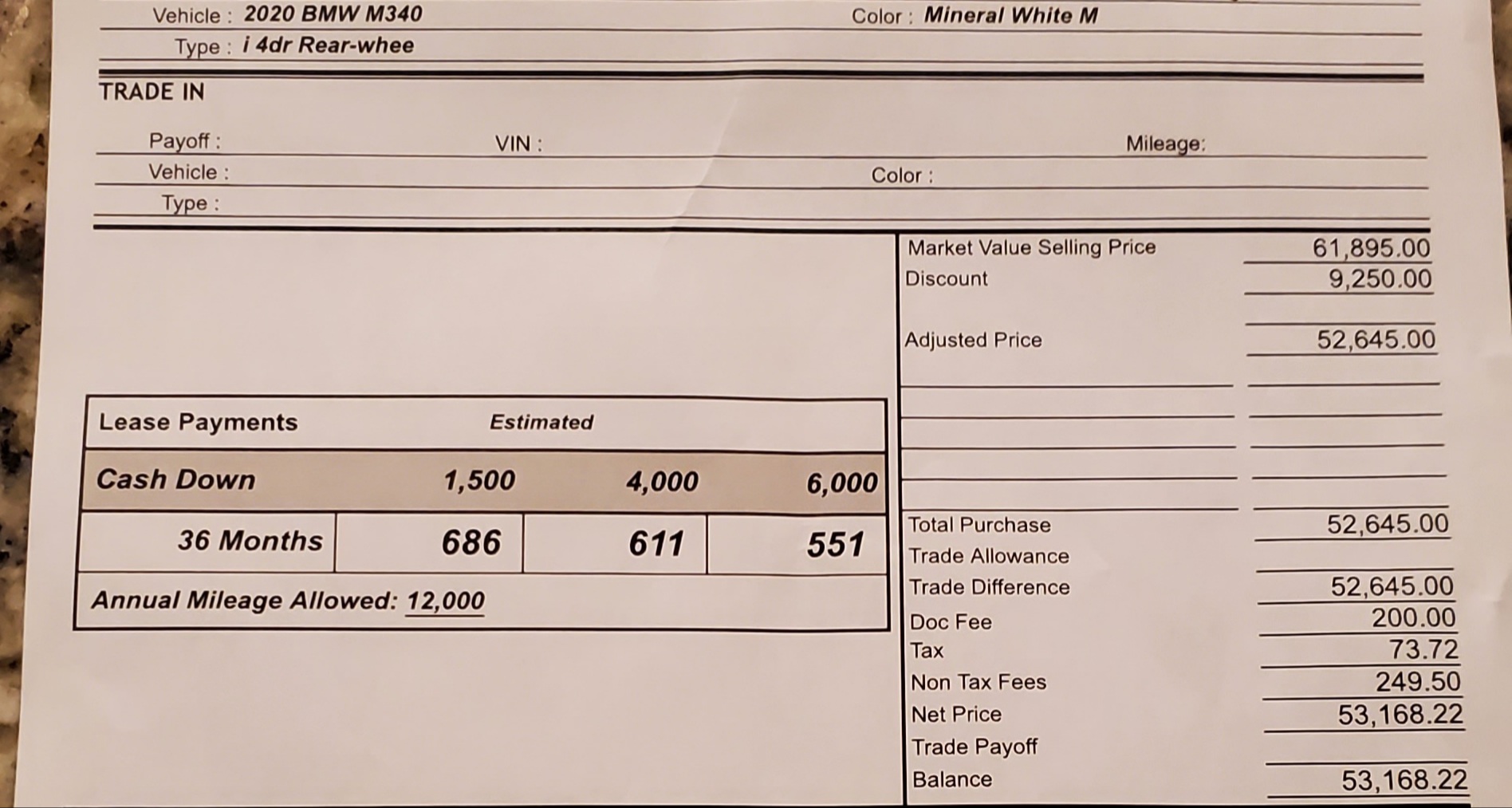 Deal Check 2020 BMW M340 Loaner - Ask the Hackrs - FORUM | LEASEHACKR